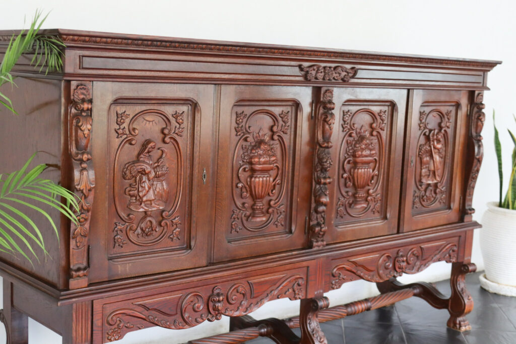 Antique Sideboard Cabinet, Reinassance Style, 1900s, Oak Wood. – Milele ...