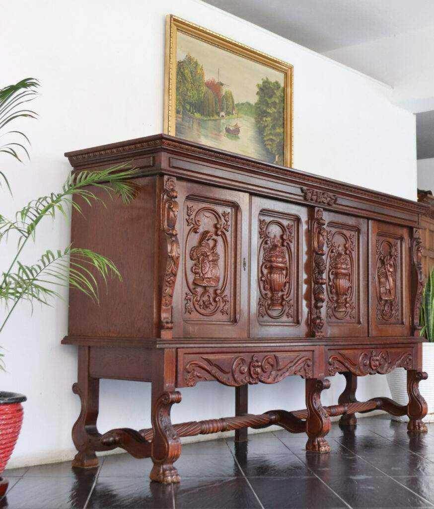 Antique Sideboard Cabinet, Reinassance Style, 1900s, Oak Wood. – Milele ...