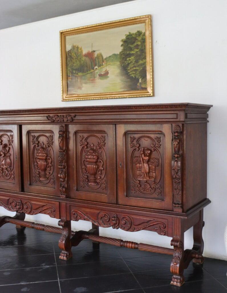 Antique Sideboard Cabinet, Reinassance Style, 1900s, Oak Wood. – Milele ...