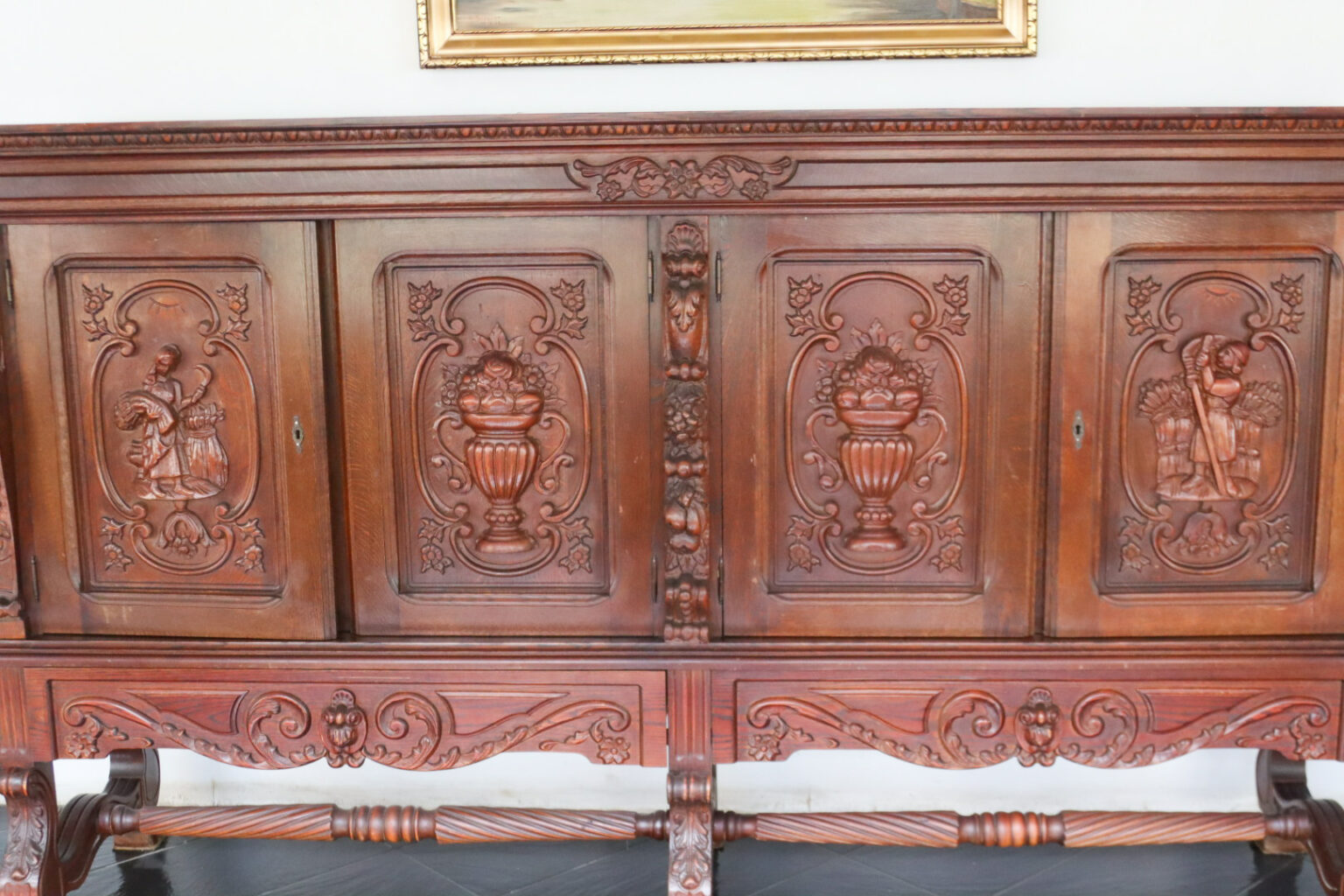 Antique Sideboard Cabinet, Reinassance Style, 1900s, Oak Wood. – Milele ...